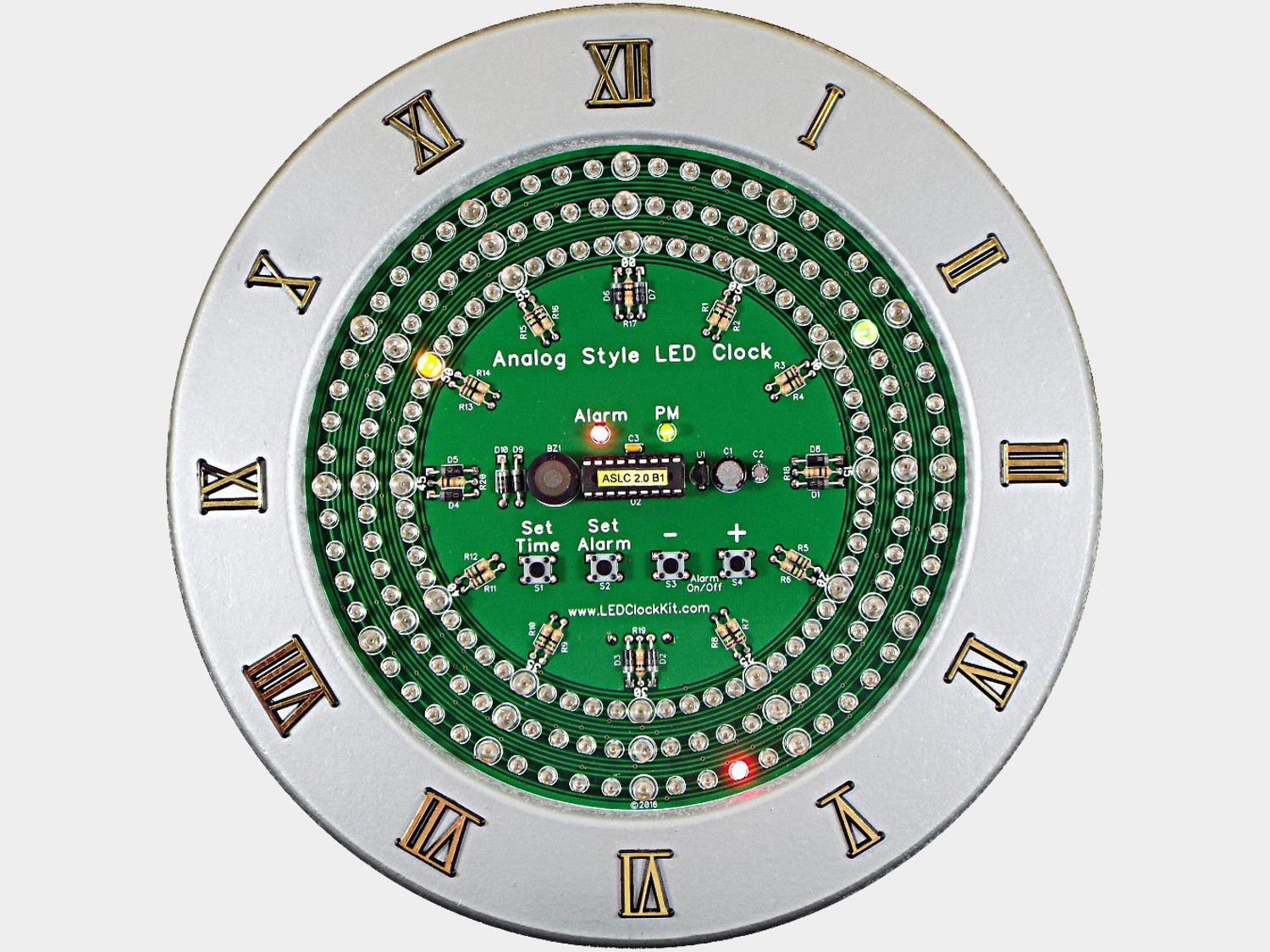 Analog Style LED Clock Kit - Uses 180 LEDs to display the time.